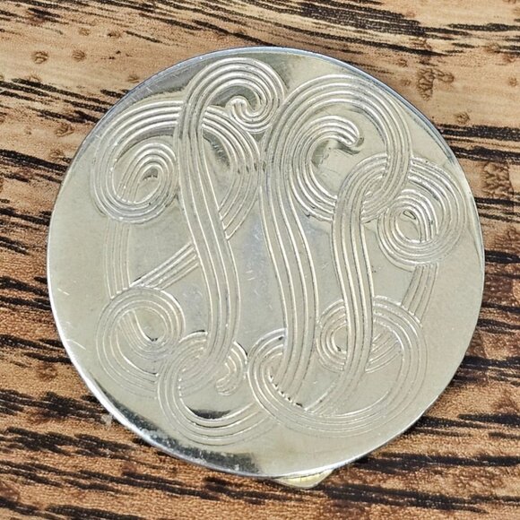 Accessories | Decorative Round Goldtone Metal Clip With Engraved Swirls ...